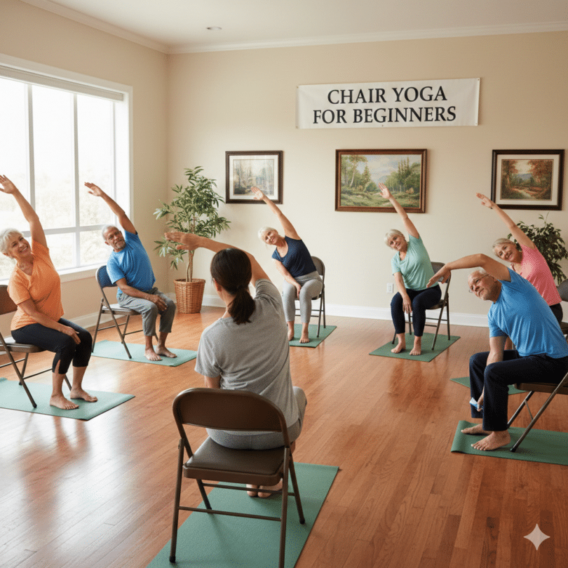 Chair Yoga for Beginners: 10 Easy Moves to Reduce Pain & Improve ...